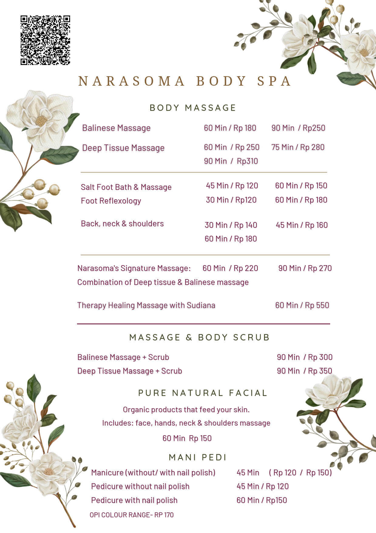 Massage & Treatment - Narasoma.com